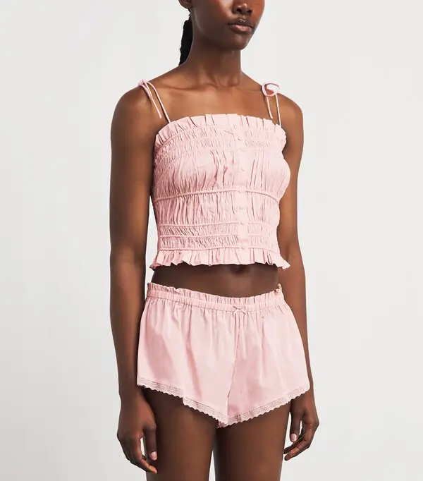 SKIMS Cotton-blend Poplin Ruffle Cami Top