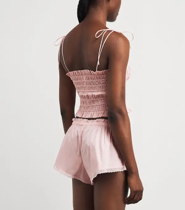SKIMS Cotton-blend Poplin Ruffle Cami Top