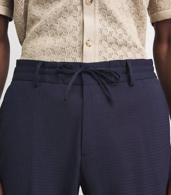 BOSS Elst Slim Fit Wool-blend Trousers - Blue