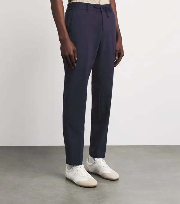 BOSS Elst Slim Fit Wool-blend Trousers - Blue