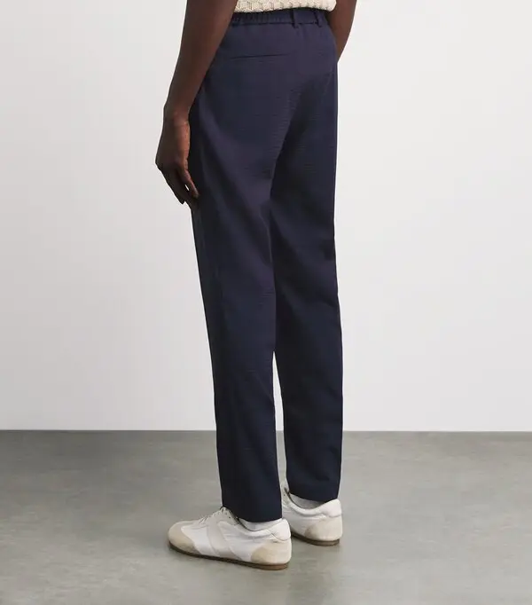 BOSS Elst Slim Fit Wool-blend Trousers - Blue