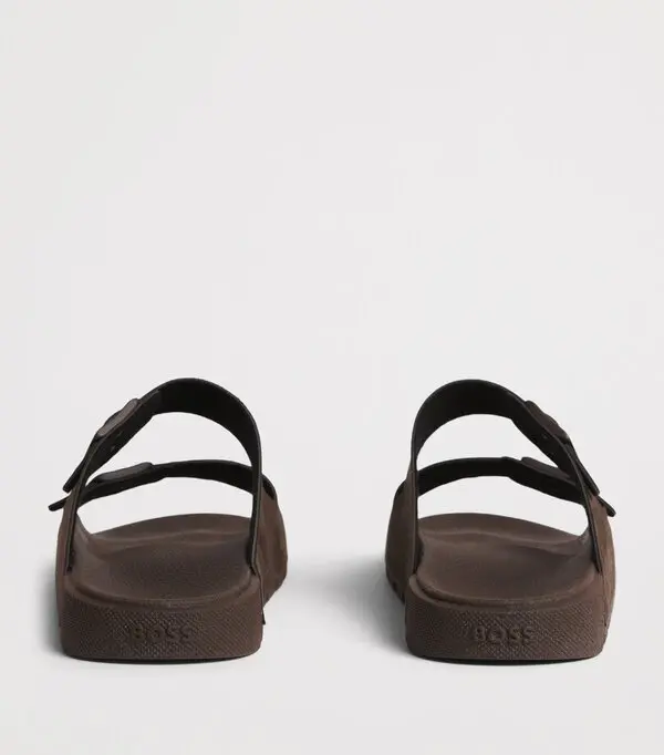 BOSS Faux Suede Surfley Slides With Buckle Fastenings