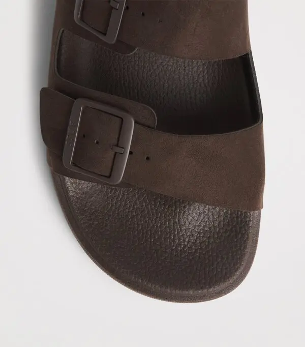 BOSS Faux Suede Surfley Slides With Buckle Fastenings