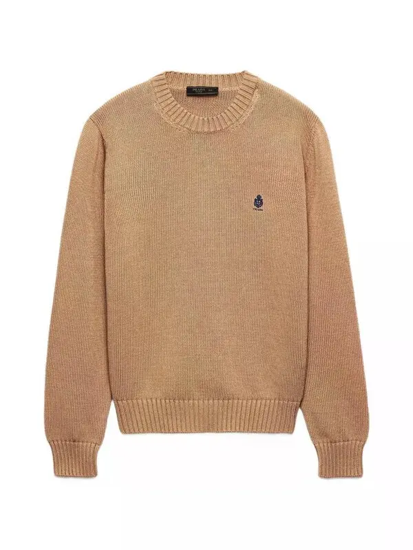 Prada Embroidered Logo Cotton Sweater