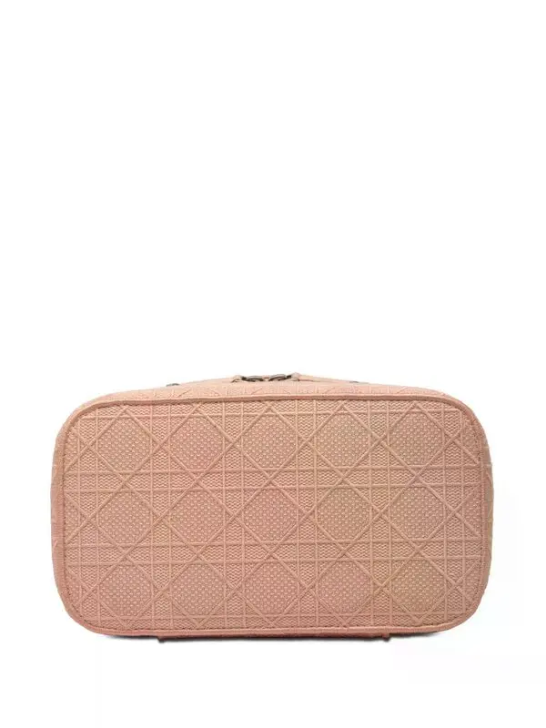 Dior Diortravel Canvas Cannage D Lite Case Vanity Bag - Pink