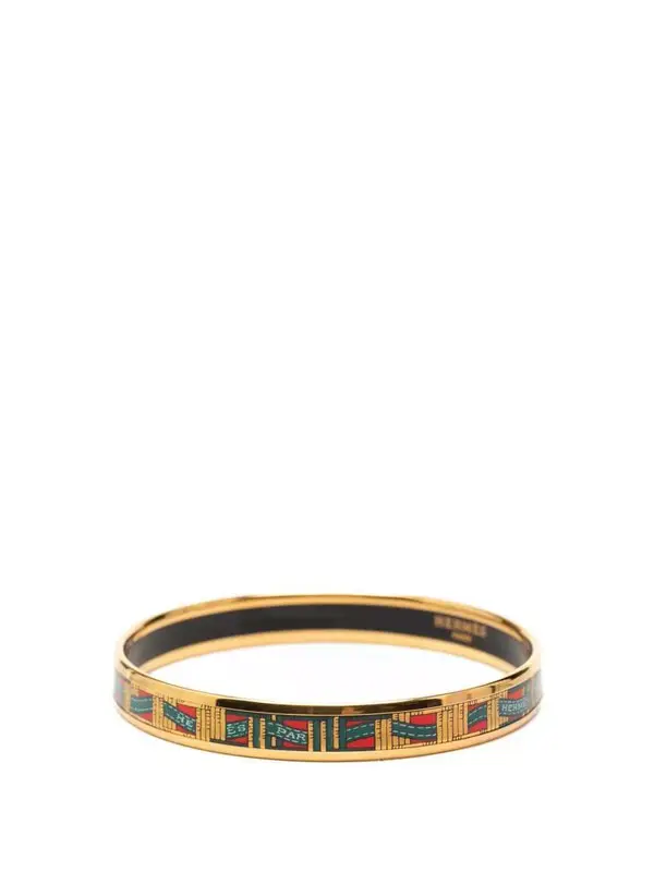 Hermès 20th Century Narrow Cloisonné Enamel Bangle - Multicolour