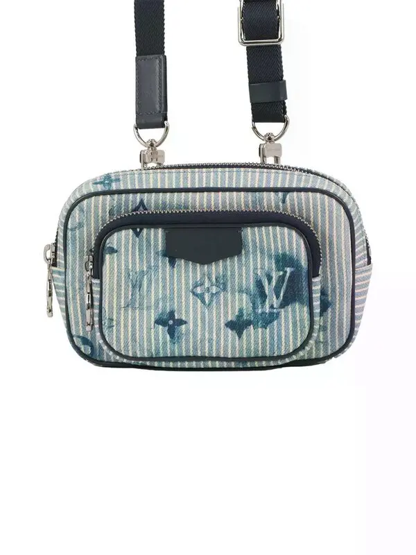 LOUIS VUITTON Monogram Denim Watercolor Hickory Stripes Pouch Crossbody Bag - Blue