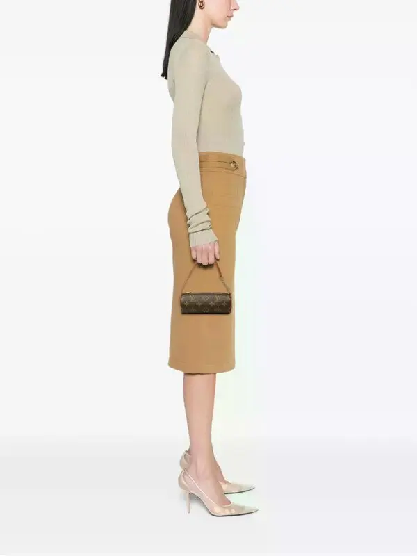 LOUIS VUITTON Monogram Papillon Pochette Handbag - Brown