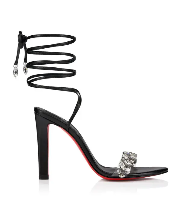 CHRISTIAN LOUBOUTIN Fanny Jolly Leather Sandals - Silver