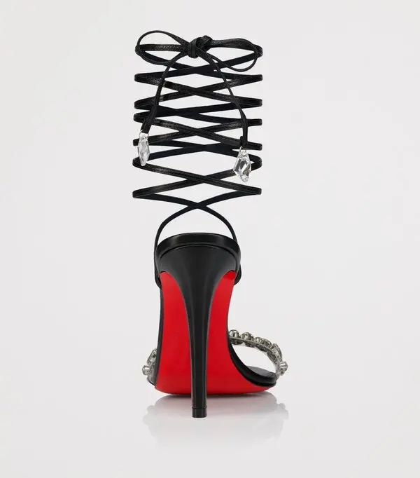 CHRISTIAN LOUBOUTIN Fanny Jolly Leather Sandals - Silver
