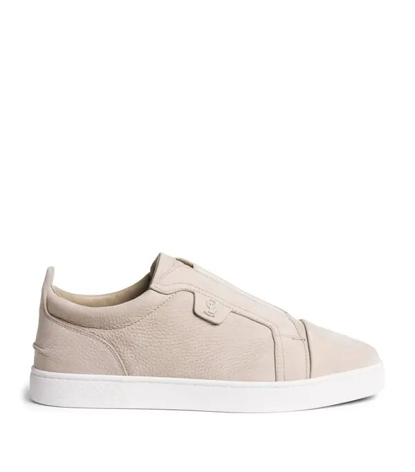 CHRISTIAN LOUBOUTIN St Louis Leather Slip-on Sneakers - Beige