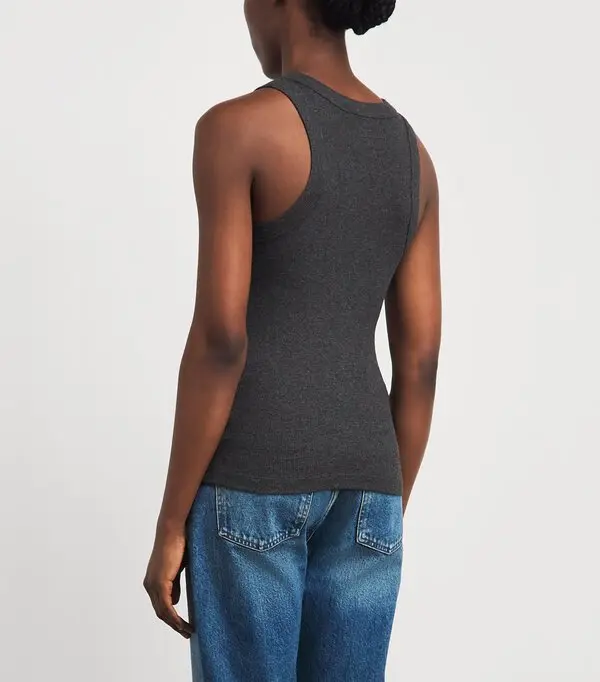 AGOLDE Leigh Ribbed Longline Tank Top - Grey