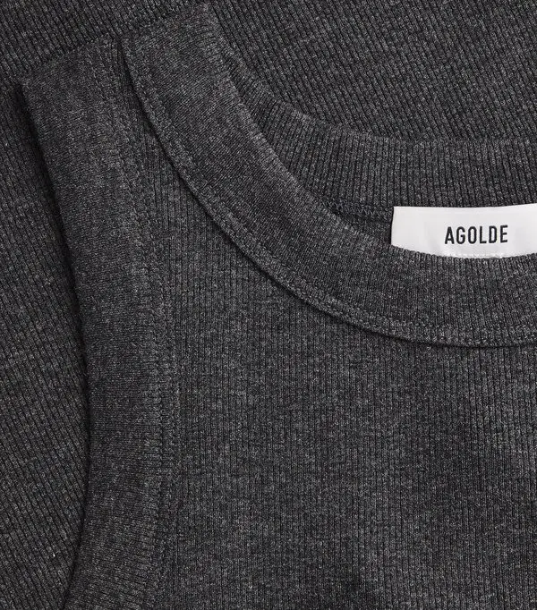 AGOLDE Leigh Ribbed Longline Tank Top - Grey