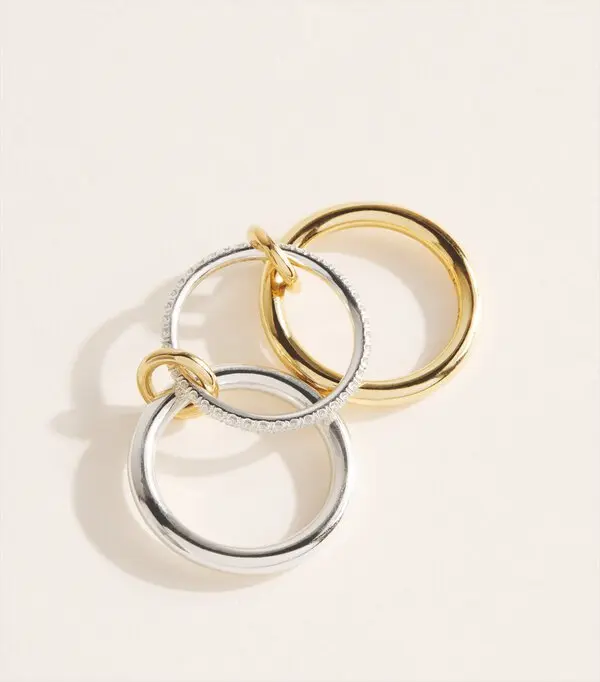 SPINELLI KILCOLLIN Libra Ring In Yellow Gold, Sterling And Diamonds - Silver