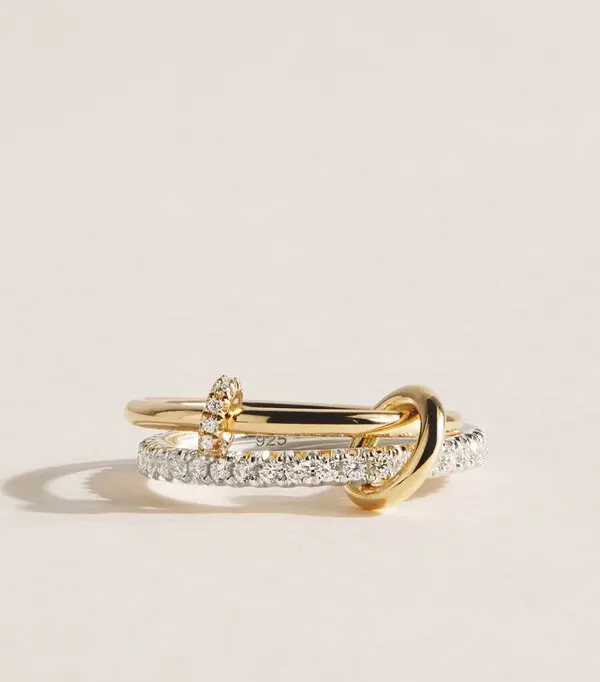 SPINELLI KILCOLLIN Yellow Gold, Sterling And Pavé Diamond Ring - Silver