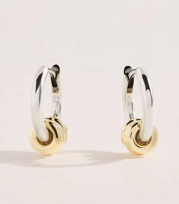 SPINELLI KILCOLLIN Sterling And Yellow Gold Nevine Hoop Earrings - Silver