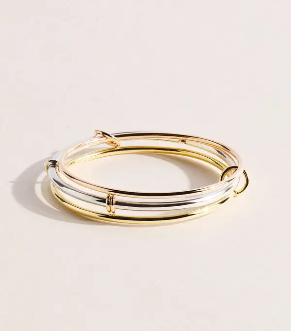 SPINELLI KILCOLLIN Mixed Gold And Sterling Layered Bangle - Silver