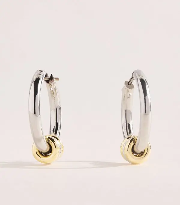 SPINELLI KILCOLLIN Sterling And Yellow Gold Ara Core Hoop Earrings - Silver