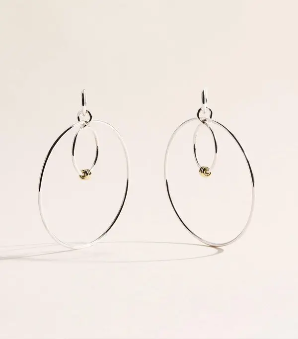 SPINELLI KILCOLLIN Sterling And Yellow Gold Echo Hoop Earrings - Silver