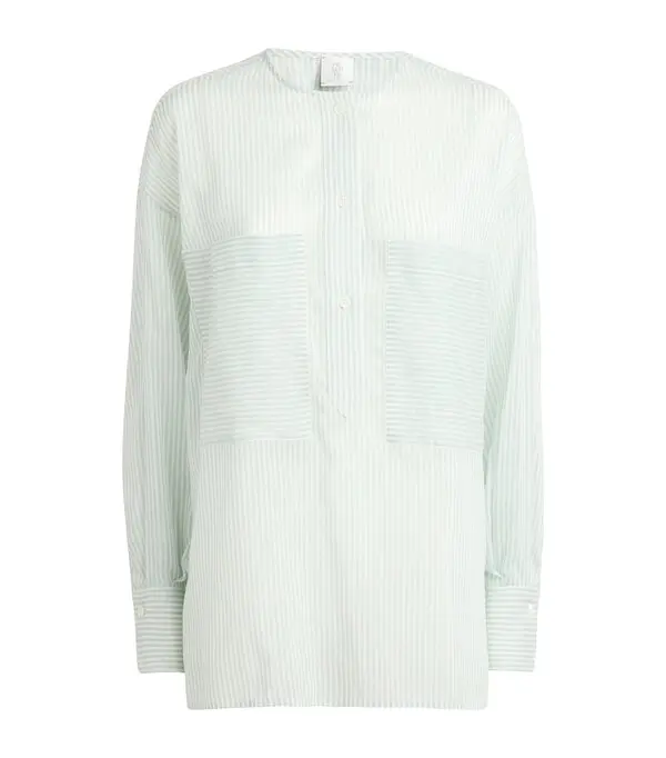Eleventy Cotton-silk Striped Shirt