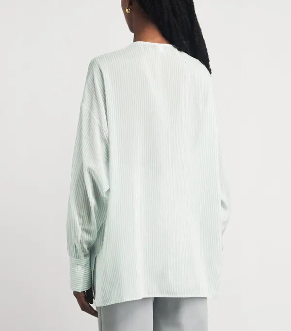 Eleventy Cotton-silk Striped Shirt