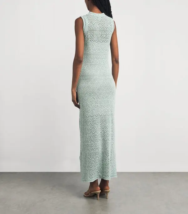 Eleventy Cotton-blend Crochet Midi Dress