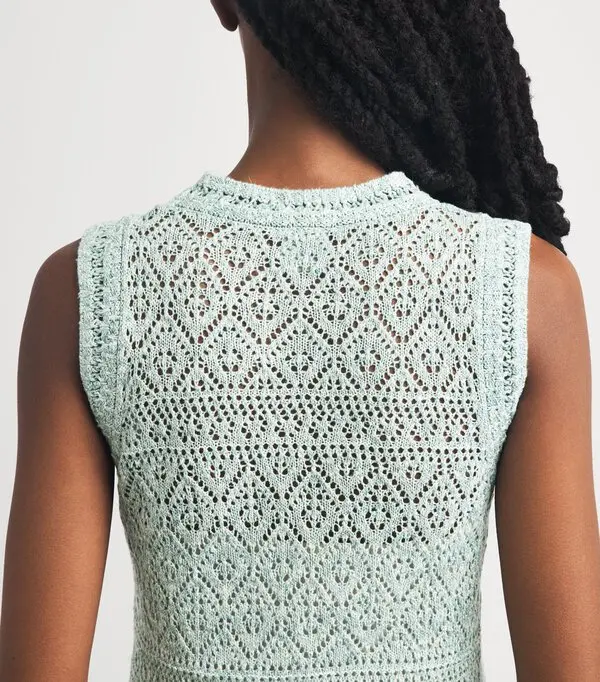 Eleventy Cotton-blend Crochet Midi Dress