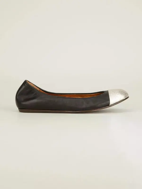 LANVIN Leather Cap Toe Ballerinas