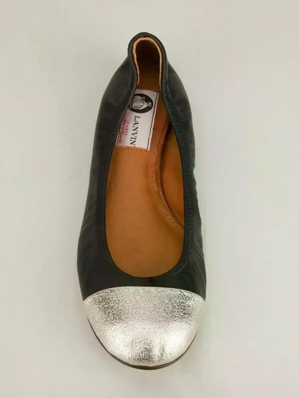 LANVIN Leather Cap Toe Ballerinas