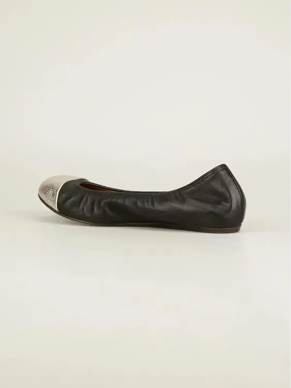 LANVIN Leather Cap Toe Ballerinas