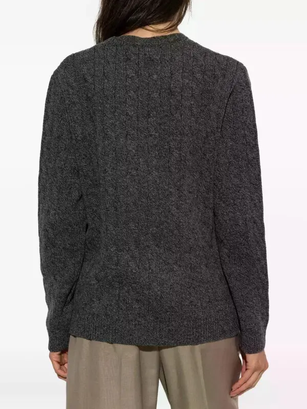 Valentino Garavani Wool V-logo Cable Knit Sweater