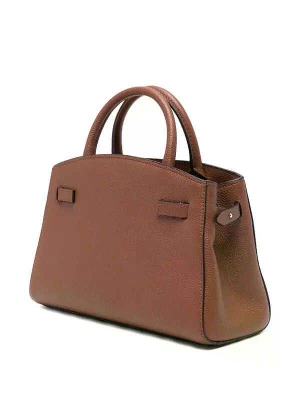 DEMELLIER Small Hudson Grained-leather Tote Bag - Brown