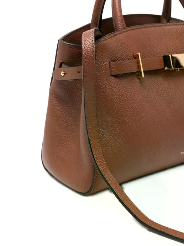 DEMELLIER Small Hudson Grained-leather Tote Bag - Brown