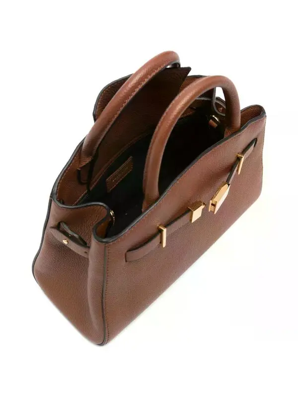 DEMELLIER Small Hudson Grained-leather Tote Bag - Brown