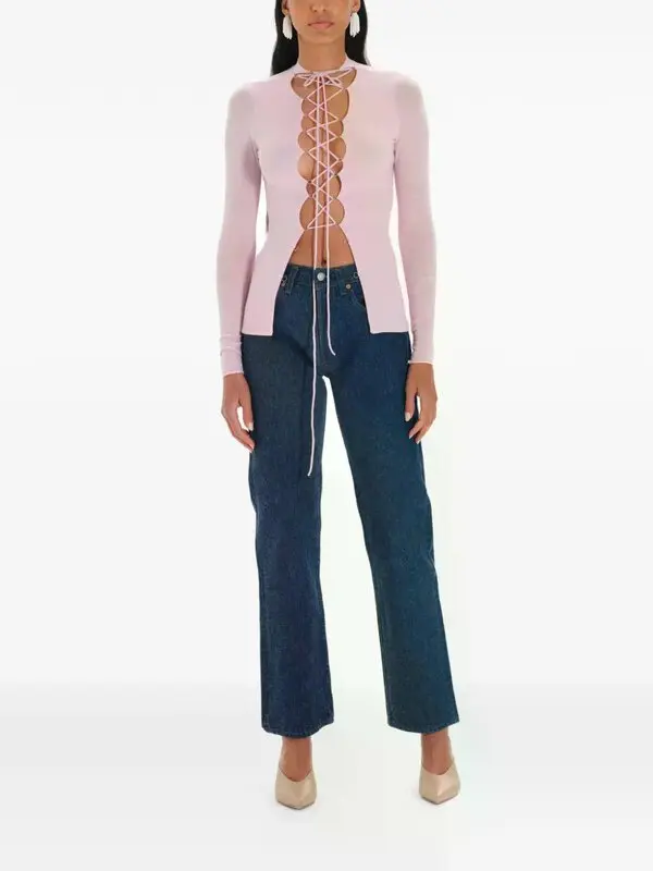MANURI Jamie Lace-up Top - Pink