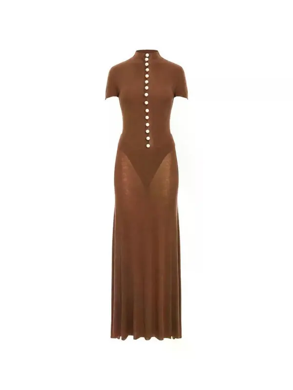 MANURI Embellished Cut-out Maxi Dress - Brown