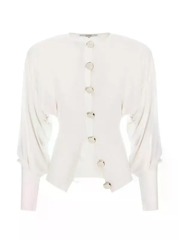 MANURI Aura Button-fastening Top - Neutrals