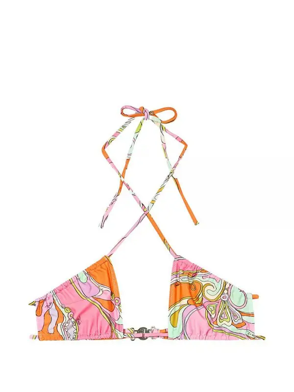 Emilio Pucci Orchidee Print Bikini Top - Orange