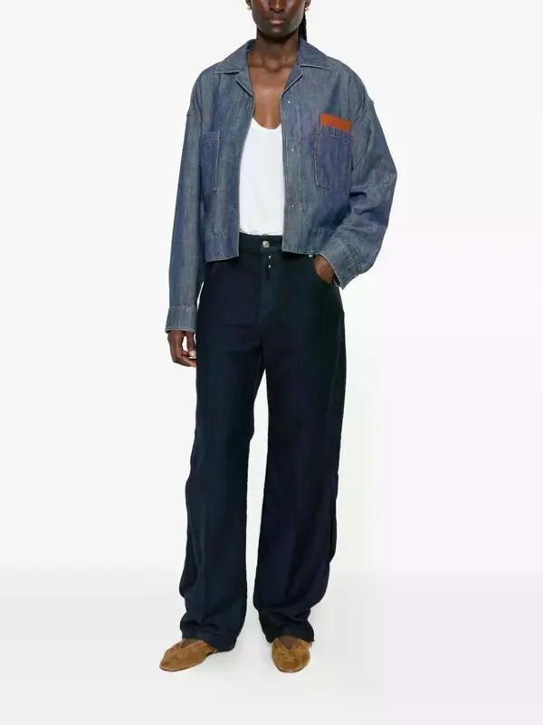 Fendi Cotton Logo Patch Pocket Jacket - Blue