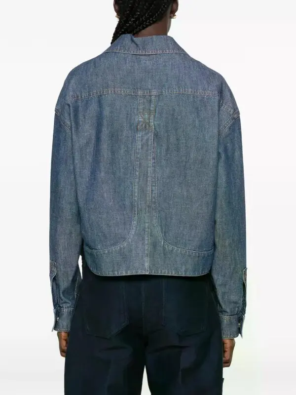 Fendi Cotton Logo Patch Pocket Jacket - Blue
