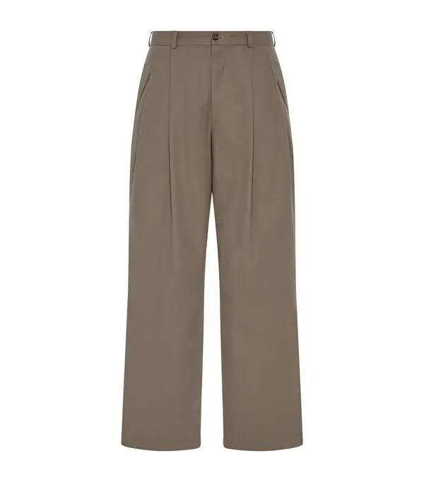 THE ROW Tibor Cotton-cashmere Straight Trousers