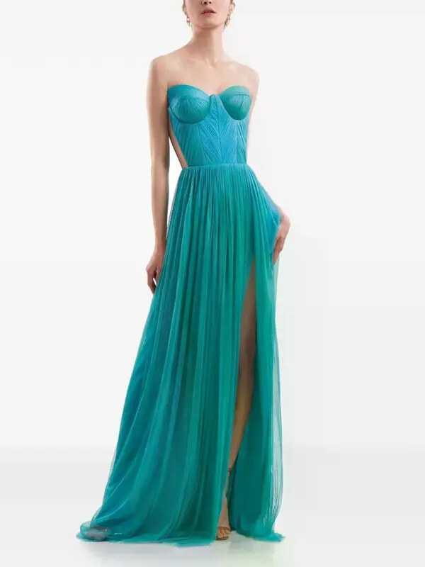 IMROSKA Strapless Sweetheart Neck Corset Gown