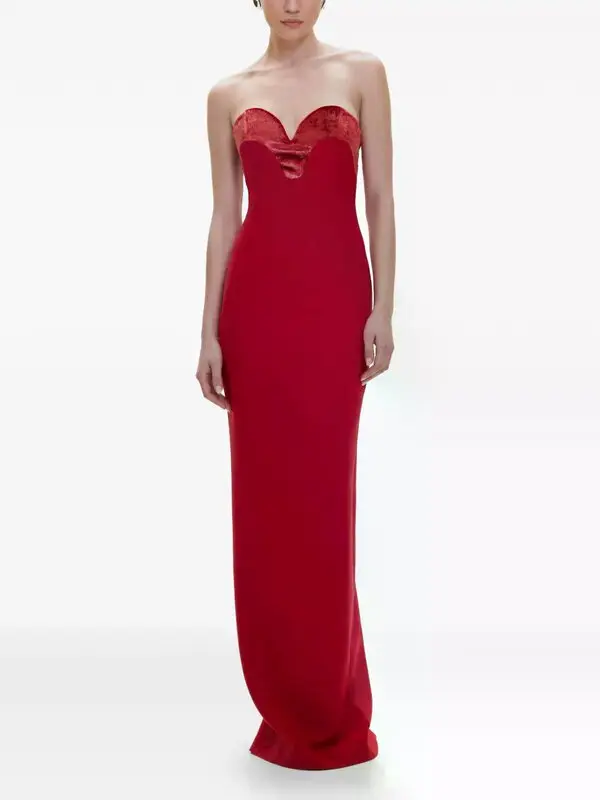 V:PM ATELIER Sindel Velvet Panel Cape Maxi Dress