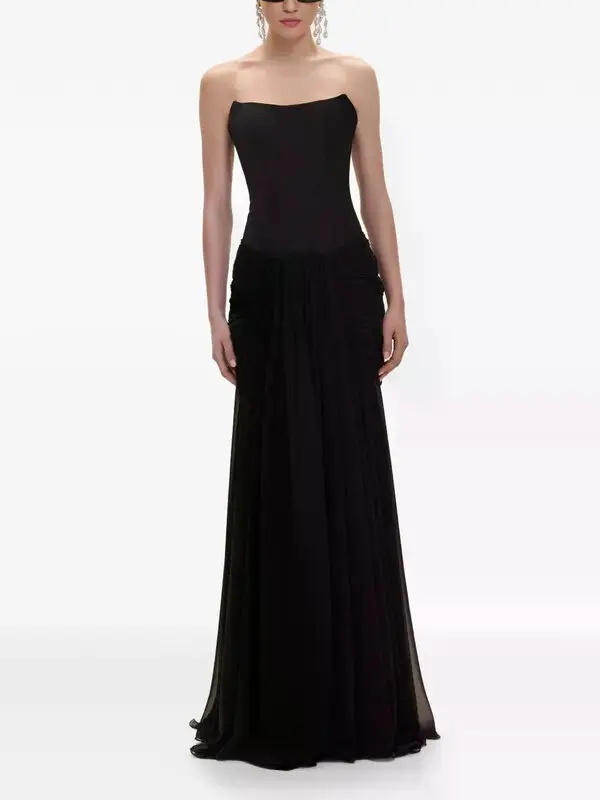 V:PM ATELIER Ruched Strapless Dress