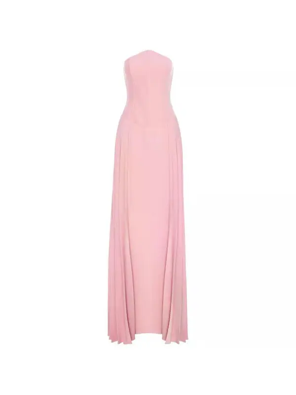 V:PM ATELIER Addison Strapless Pleated Dress