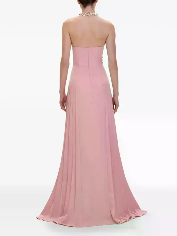 V:PM ATELIER Addison Strapless Pleated Dress