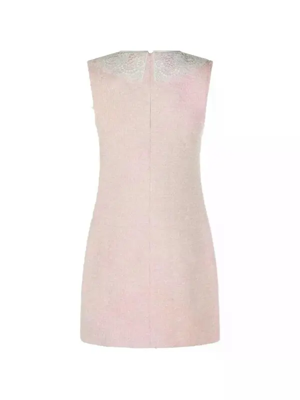 SELF-PORTRAIT Bouclé Lace-collar Mini Dress