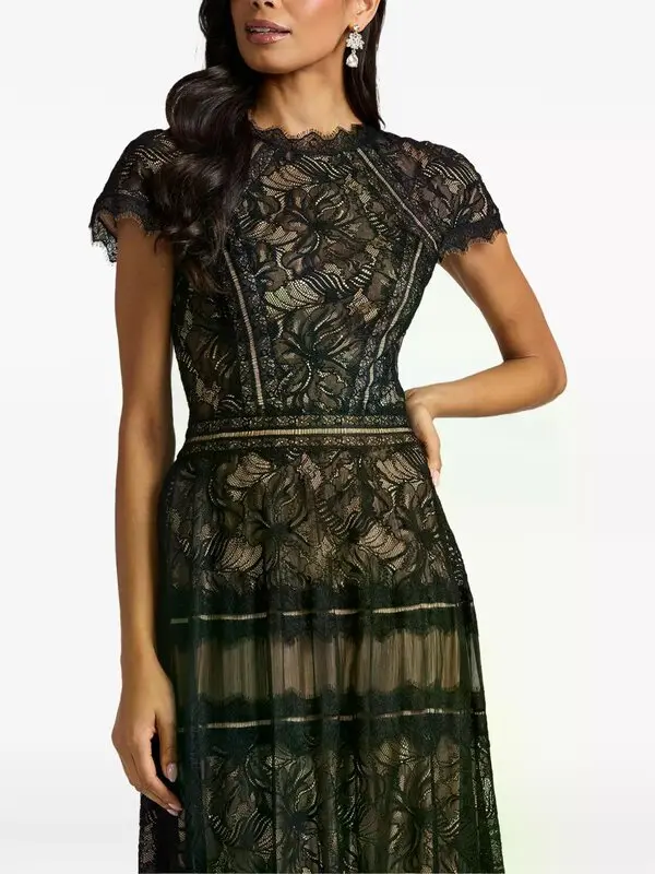 Tadashi Shoji Ahern Lace-panelled Tiered Maxi Dress
