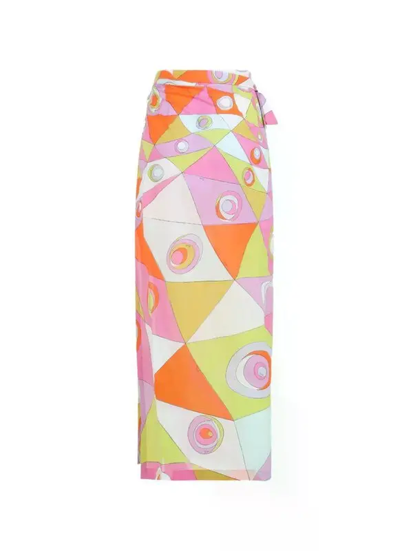 Emilio Pucci Geometric Print Wrap Maxi Skirt