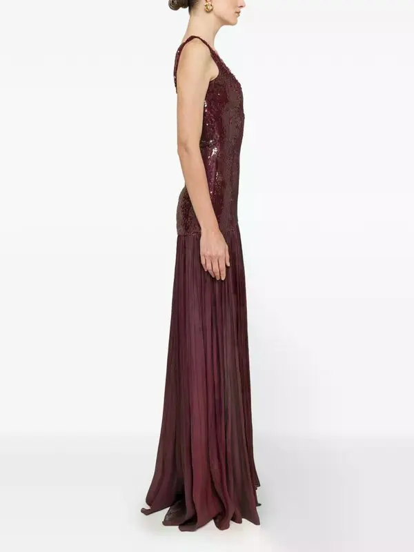 NISSA Sequin-embellished Crystal-detail Maxi Dress